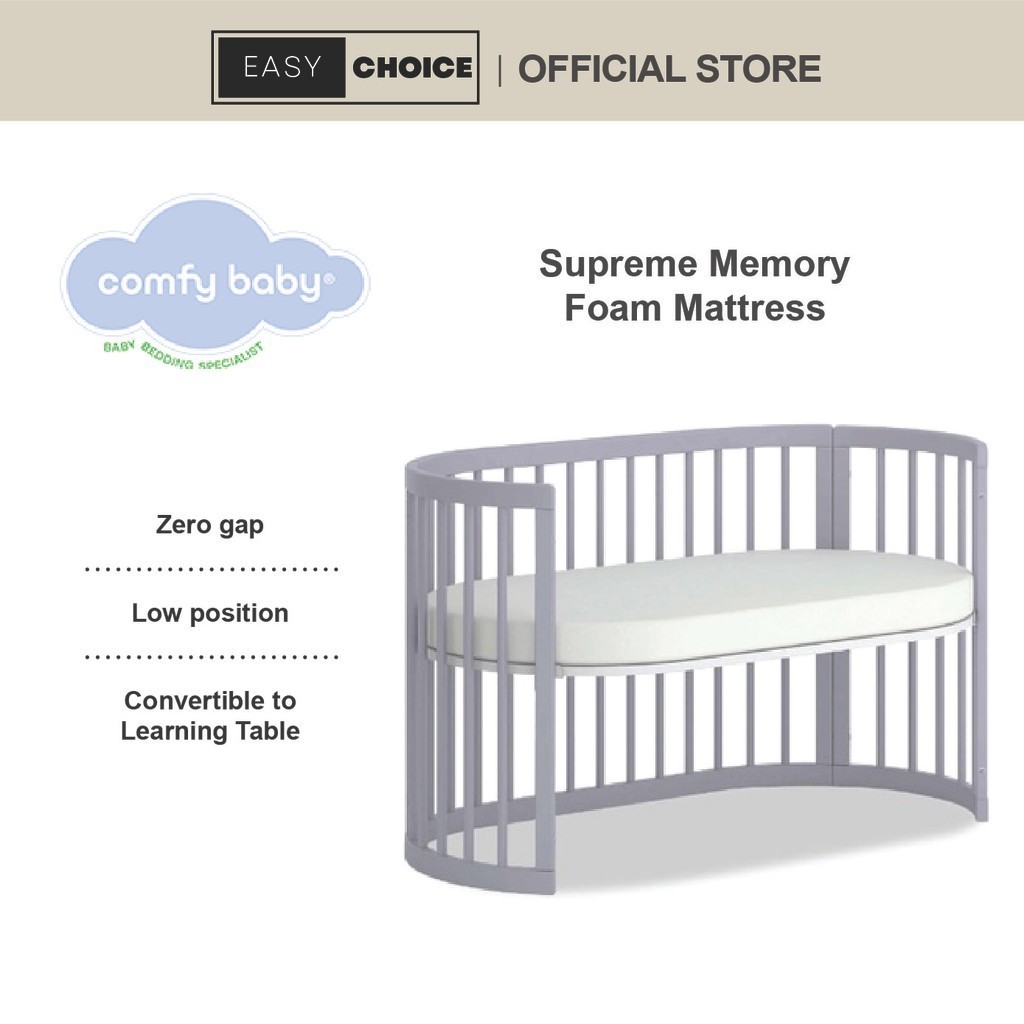 [ Free Round Mattress + 8 in 1 Bedding Set ] Comfy Baby Oasis Wooden ...
