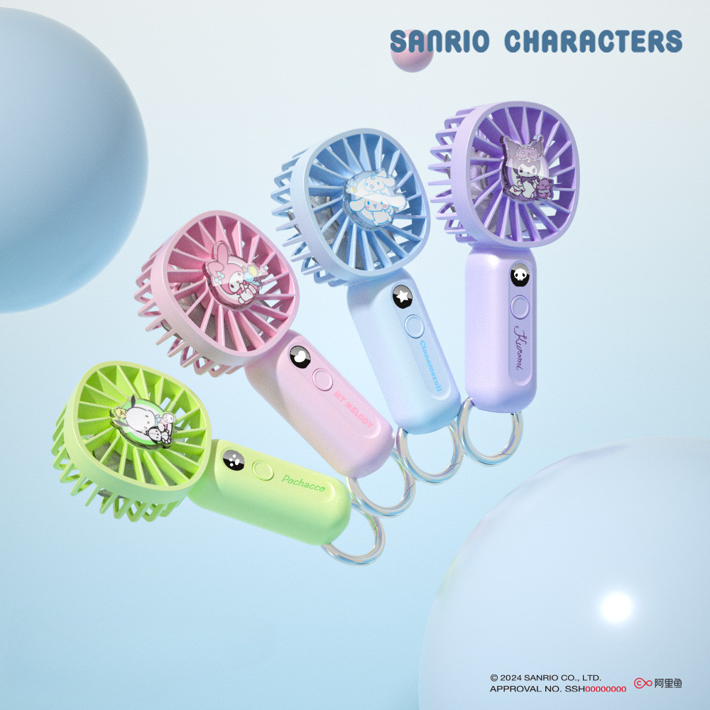 Sanrio Characters DY-898 Handheld Desktop Small Fan Kuromi Melody ...
