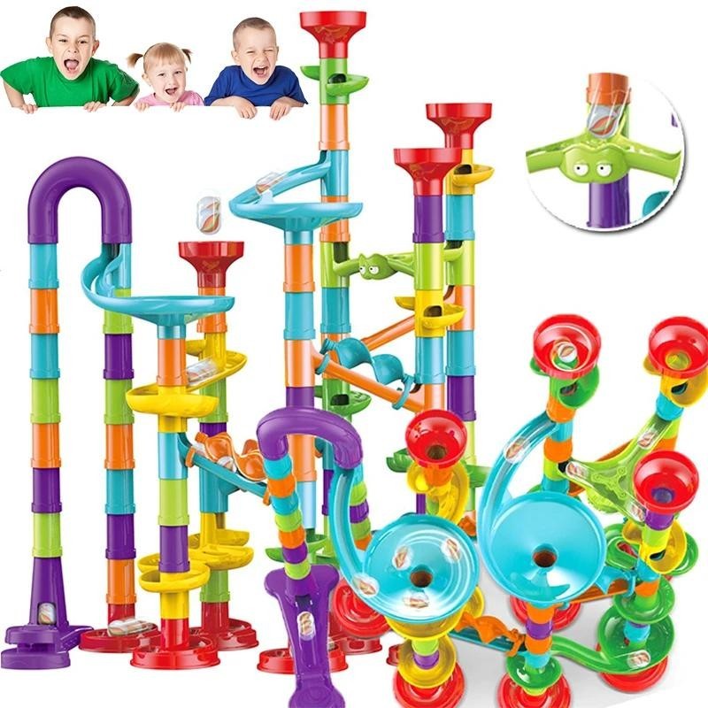 50/197Pcs Children Diy Game Marble Run Race Track Building Blocks Toys ...