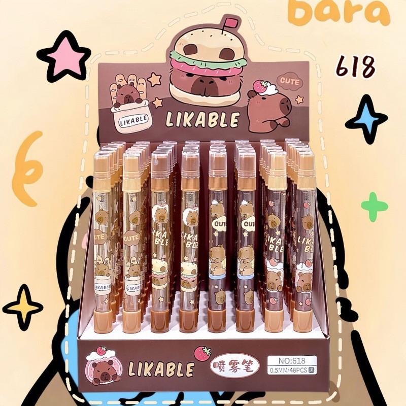 Cartoon Capybara Spray Pen Cute Summer Cooling Neutral Pen Creative ...