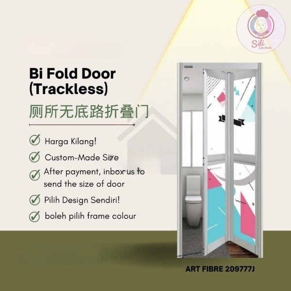Art Fiber Aluminum Bi Fold Trackless Black/White/NA/Door Sign Without ...