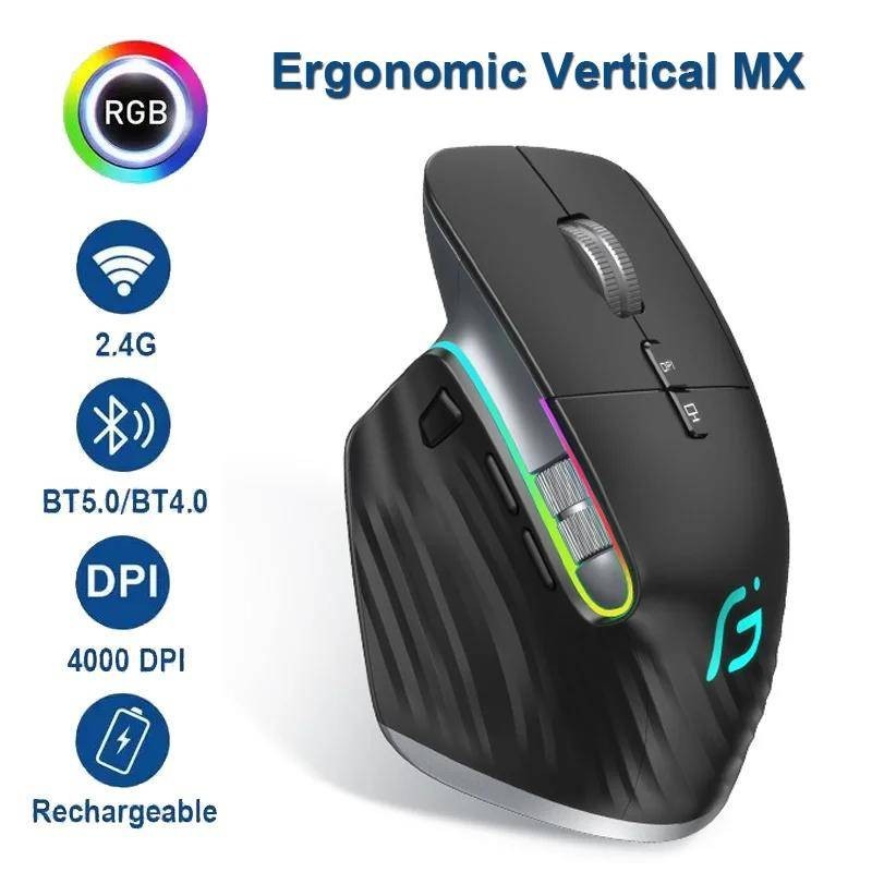 Bluetooth 2.4G Tri Mode Mouse Vertical M10 Wireless Macro Programmable ...