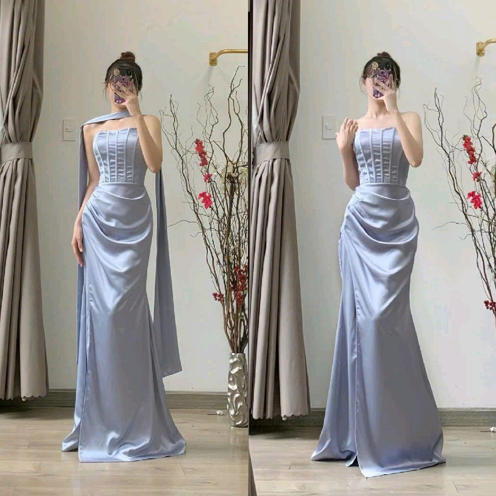 PRESSED CUP PROM DRESS WITH Loose cape with long fishtail legs (6 ...