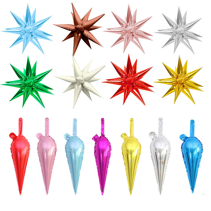 6/12pcs Explosive Star Balloon Aluminum Foil Integrated Water Droplet ...