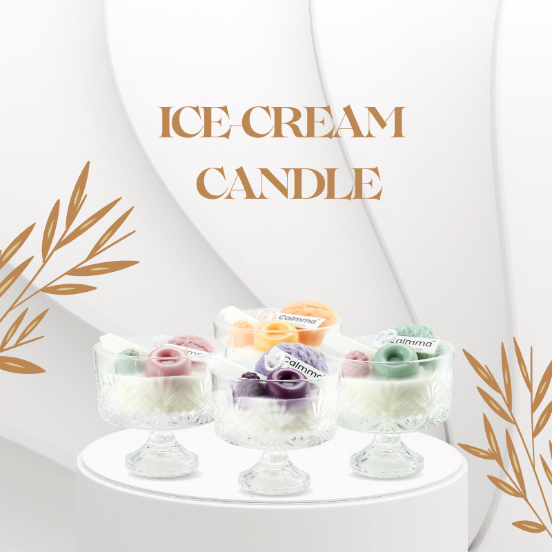 [SG Brand] 103g ~22H Burning Time Calmma Scented Candles, Ice Cream ...