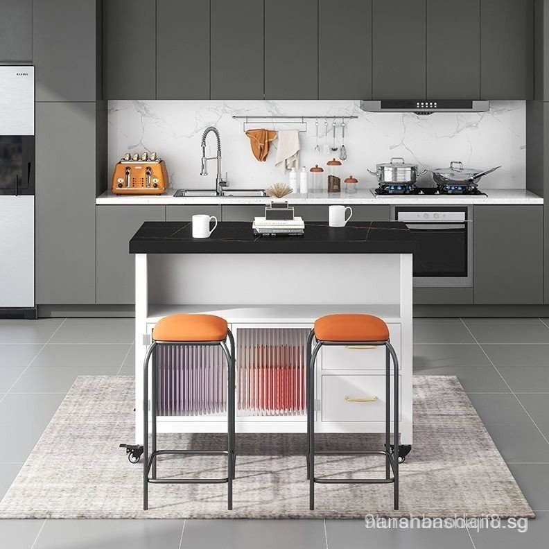 Kitchen Island Cabinet Separate Movable Console Table Storage Rack Bar ...