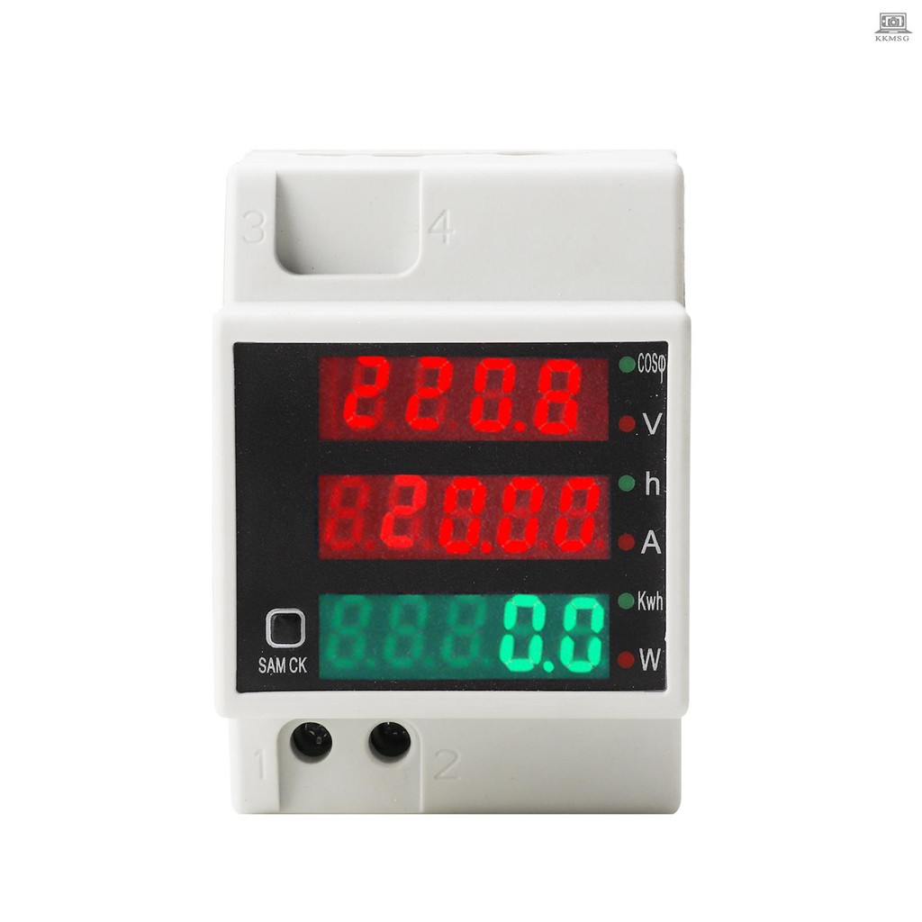 AC80-300V 100A Digital Energy Meter DIN Rail Multimeter Electric Power ...