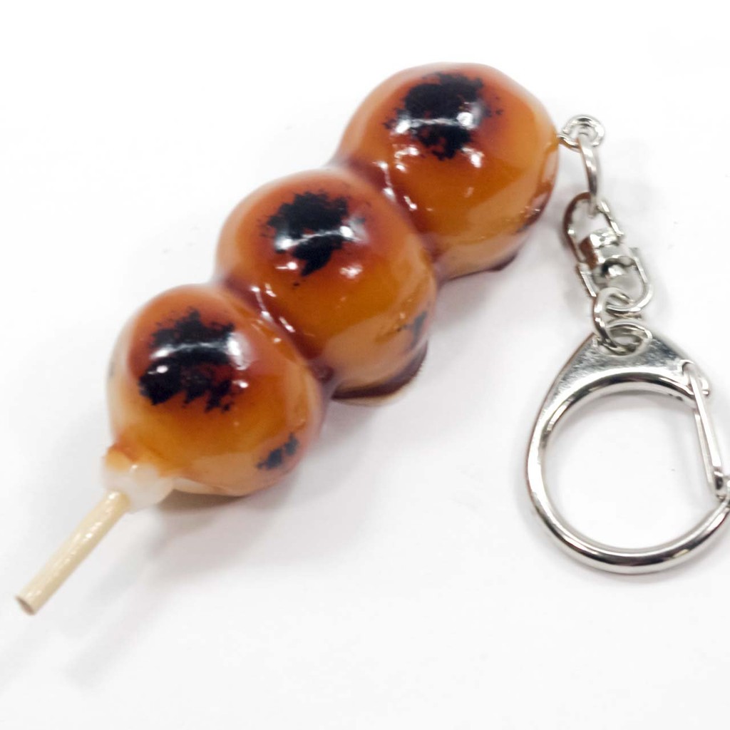 Food sample key chain Mitarashi dango that looks like you'll eat it ...