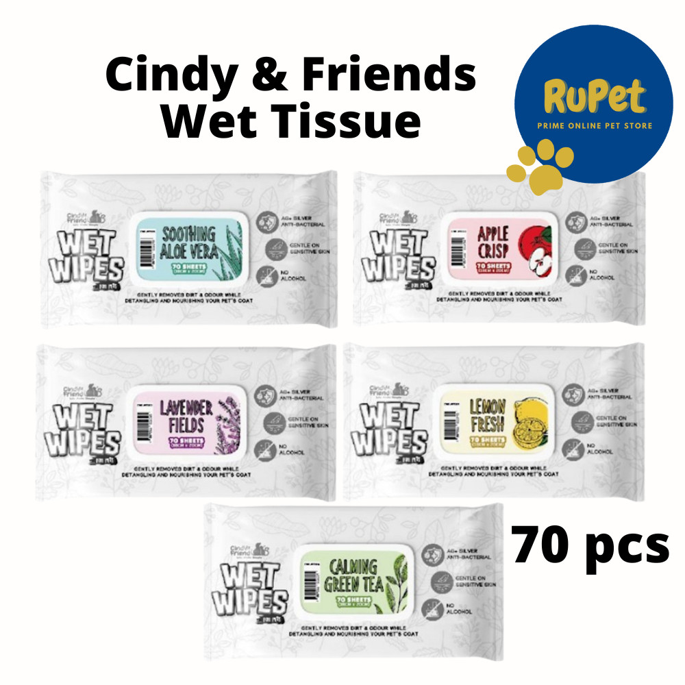 Cindy & Friends Wet Wipes For Pets (70 pieces) | Shopee Singapore