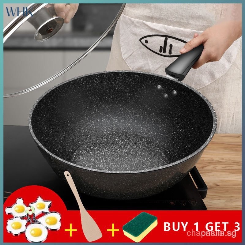 Maifan stone 28/30/32/34cm pot induction cooker gas can be used wok non ...