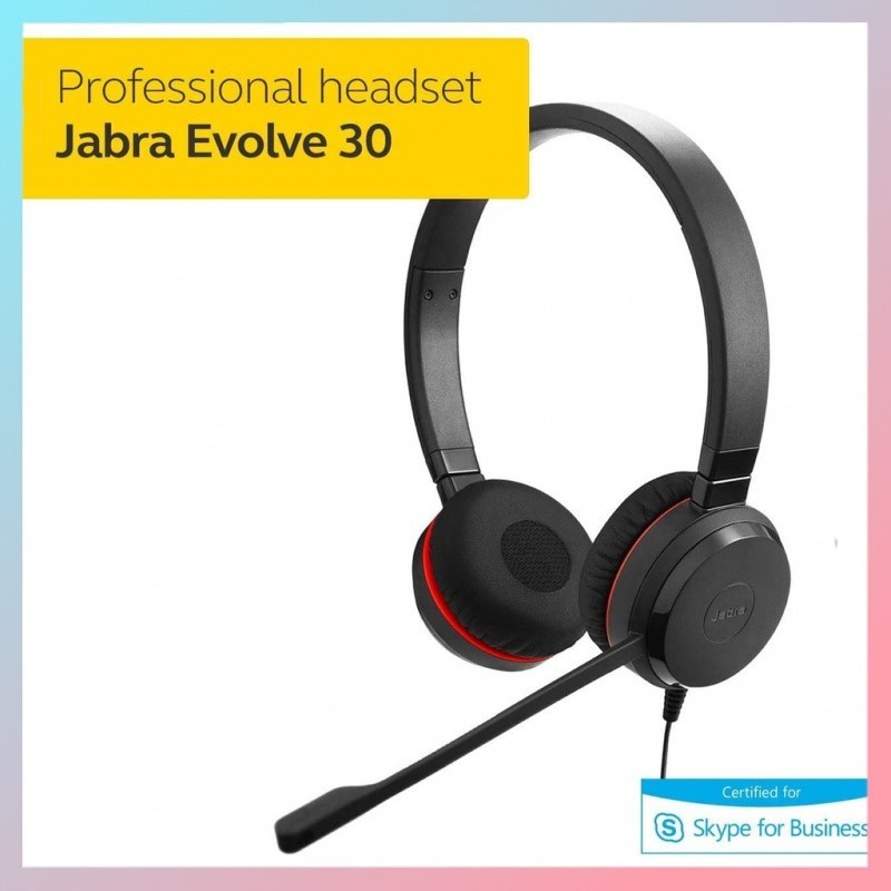 Jabra Evolve 30 II USB Noise Cancelling Headphones Mute Button ...
