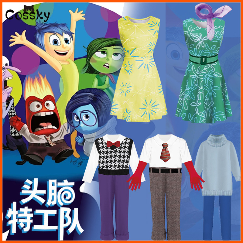 Anime Movie Inside Out 2 Joy Cosplay Costume Sadness Anger Fear Disgust ...