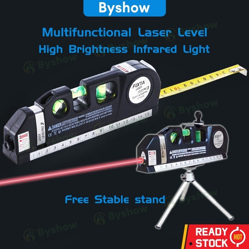 【Byshow】4in1 Infrared Laser Level Tripod Horizontal Vertical Cross ...