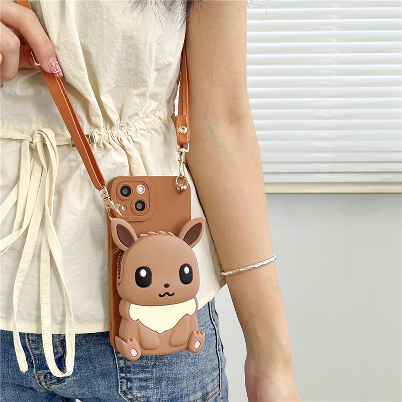 Cartoon Cute Eevee Wallet Phone Case Samsung S8 S9 PLUS S10 LITE S20 FE S21 ULTRA S22 S23 5G S24 ...
