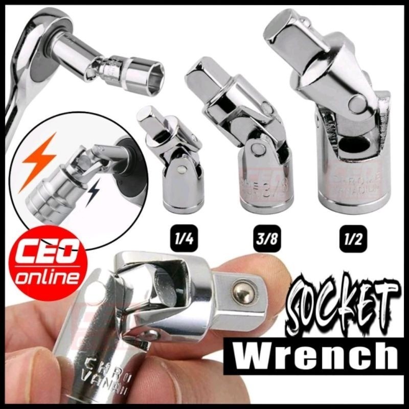 CEO 🇸🇬 [TYPE B] 1/4" 3/8" 1/2" Wrench Sleeve 360 Degree Socket Wrench ...