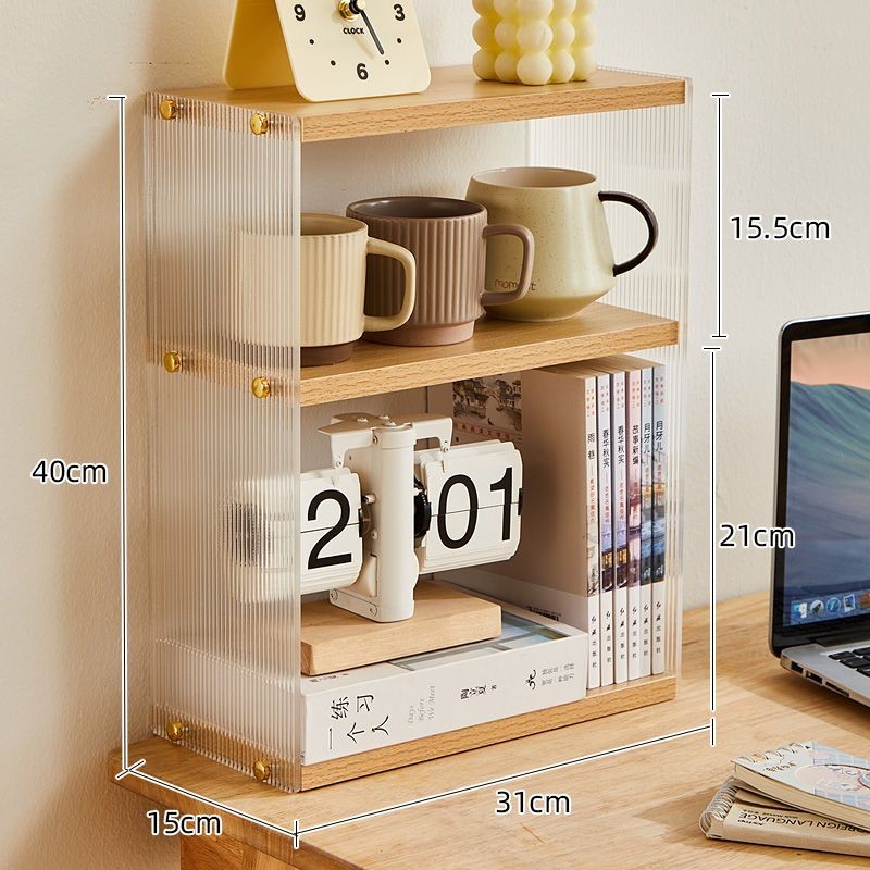 Acrylic Desktop Shelf Table Snack Shelf Storage Bookshelf Cup Holder ...