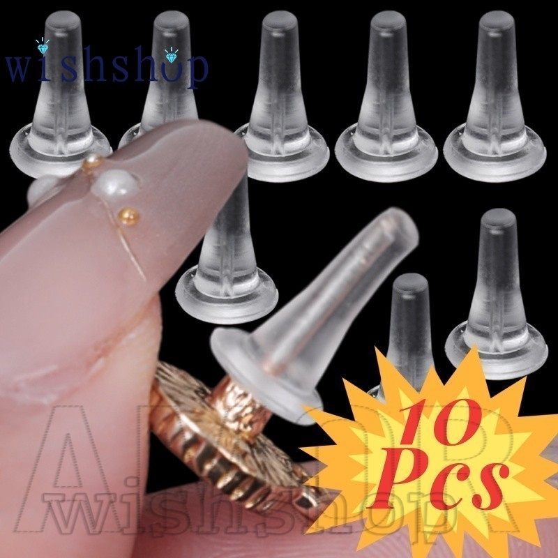 10Pcs Rubber Earring Back Stoppers - Plastic Ear Plugs - Anti Allergy ...