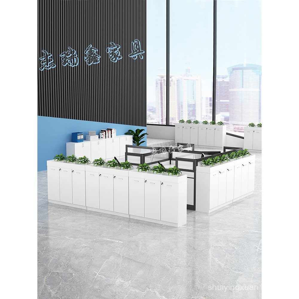 Office Partition Cabinet Green Plant File Cabinet Partition Cabinet ...