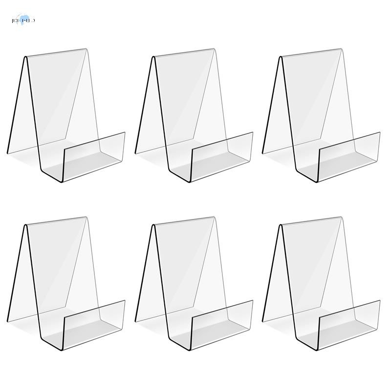 6PACK Acrylic Book Stand Clear Acrylic Display Easel Holder for ...