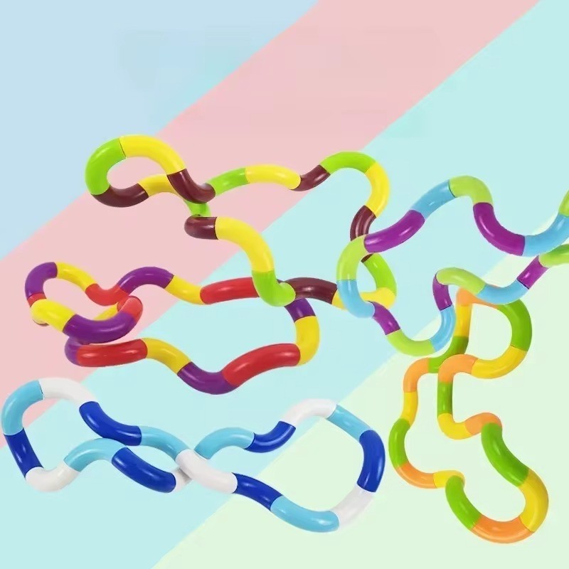 Fidget Tangle Rope Rainbow Circle String Sensory Toys Kids Educational ...