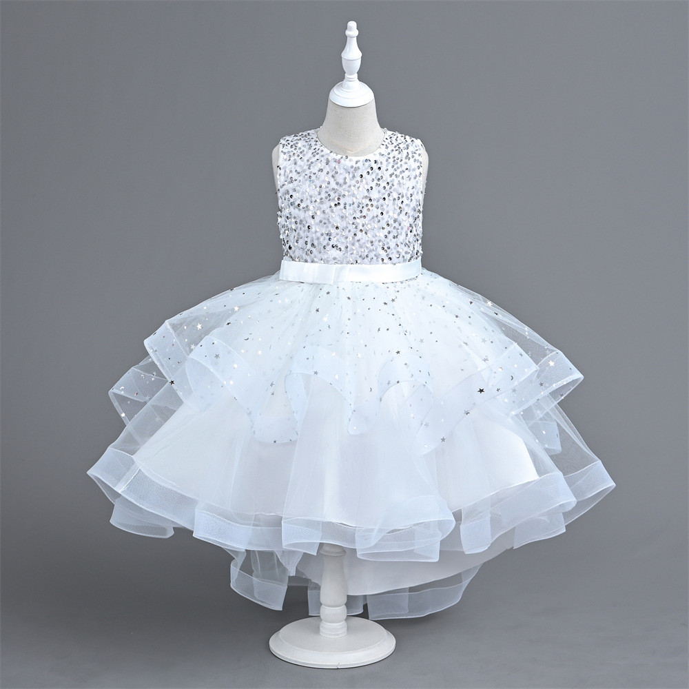 Girls Evening Dress Fluffy Gauze Children Princess Dress Birthday ...
