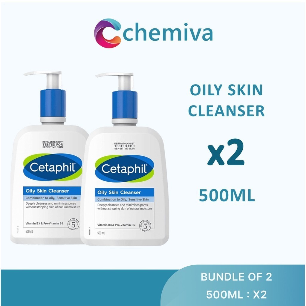 [Bundle of 2] Cetaphil Oily Skin Cleanser for Oily, Combination Skin ...