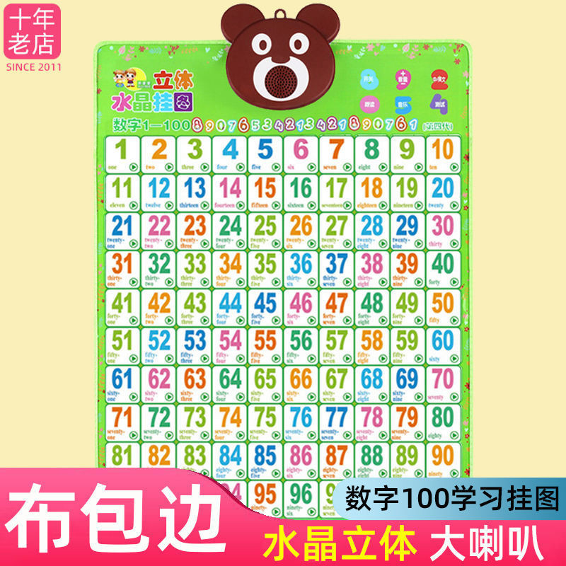 Cognitive Numbers 1 to 100 Audio Wall Chart Point Reading Pronunciation ...