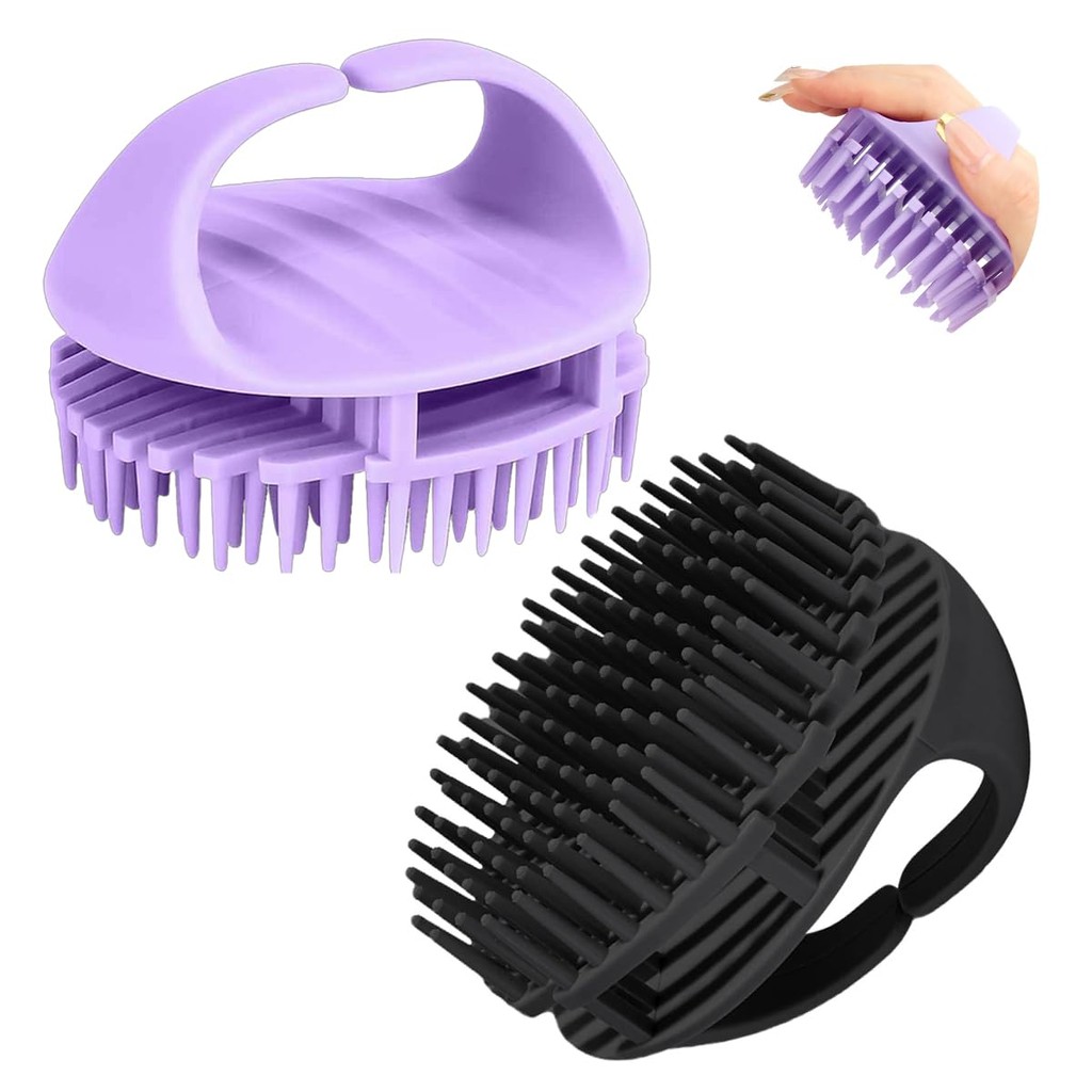 Scalp Massager Shampoo Brush with Long Bristles, Silicone Scrubber Hair ...