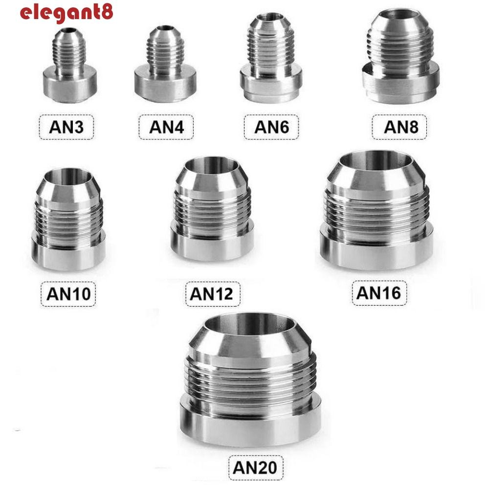 ELEGANT Silver Male Aluminium Weld, Aluminum AN4-AN20 Straight Male ...