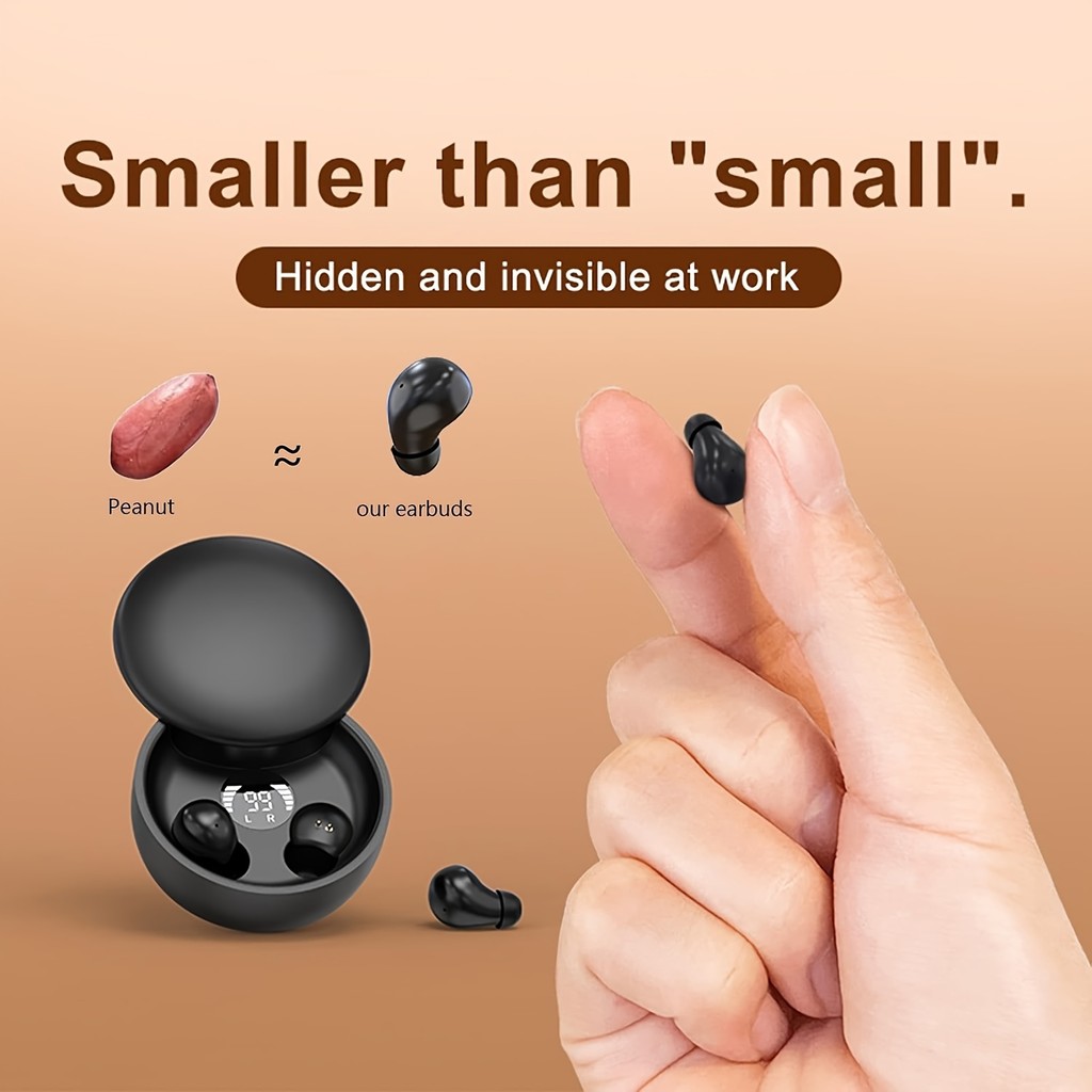 Wireless 5.3 Mini Invisible Earbuds - Newest Bass Stereo Earphones with ...