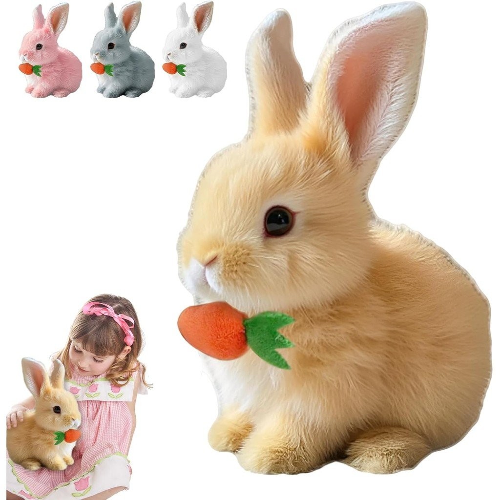 My Realistic Bunny Toy, 2025 Bouncing Rabbit, Interactive Electronic Pet Plush Rabbit Toy with ...
