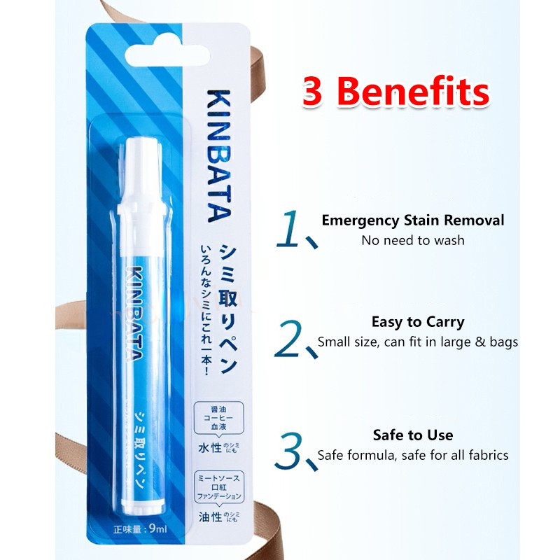 Japan KINBATA Stain Clothing Remover Pen Cleaner Portable remover (9 ml) | Shopee Singapore