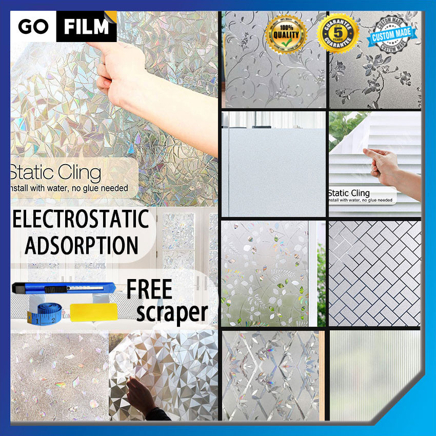 3D Window Sticker, No Glue Static Decorative Privacy Window Rainbow ...