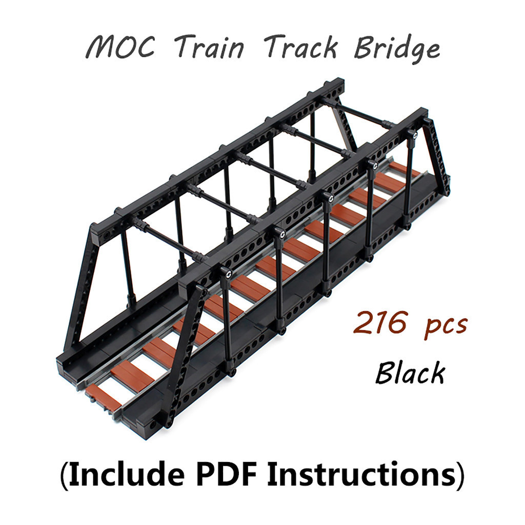 City Train Bridge Model Set Railway Viaduct Track Building Blocks ...