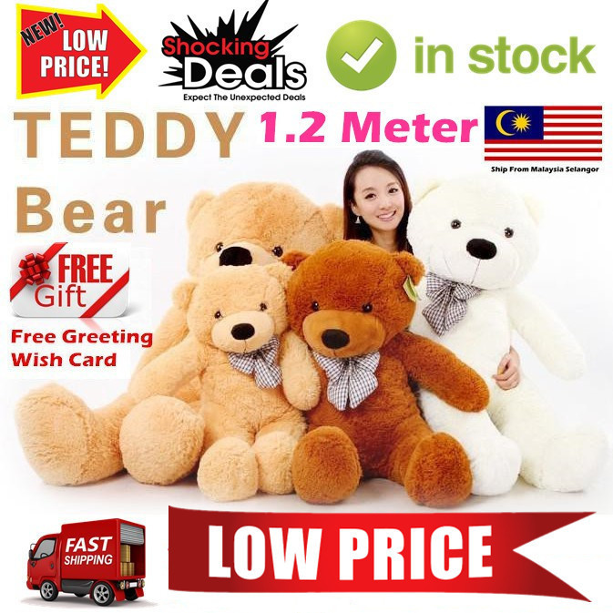 120cm/1.2m Giant Teddy Bear Besar Plush Toys Doll Birthday Christmas ...