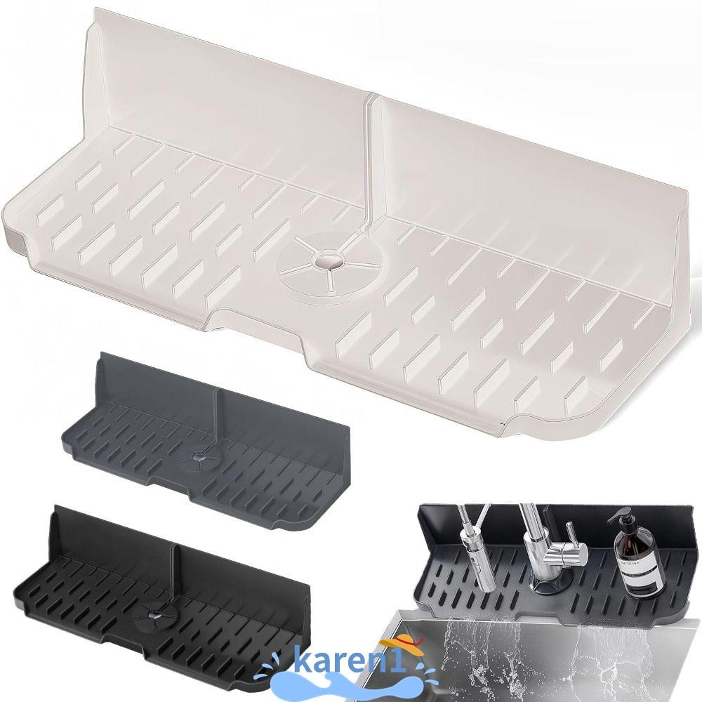 KA Faucet Mat, 16.9inch 5° Bevel Sink Splash Guard, Silicone Splash ...