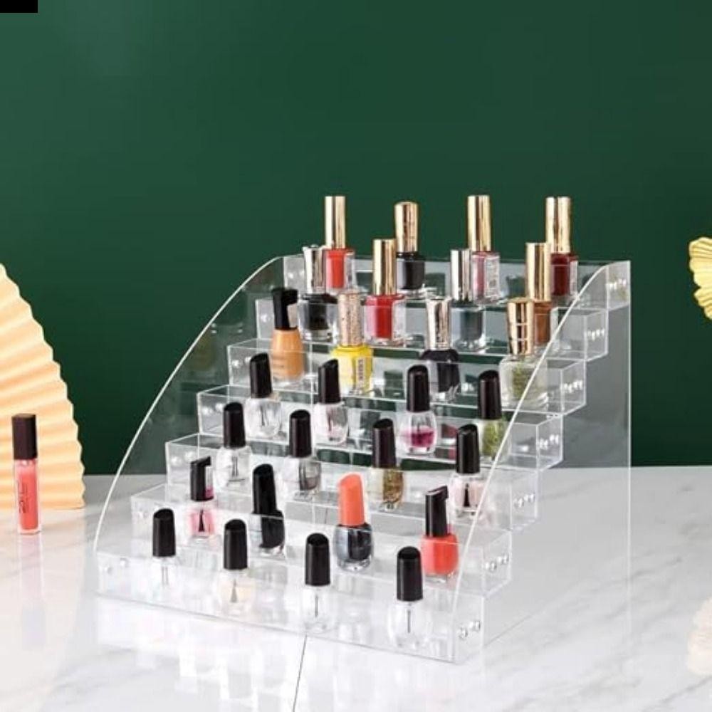 ANTIONE Nail Polish Display Stand, 3/4/5/6/7 Layers Acrylic Collection ...