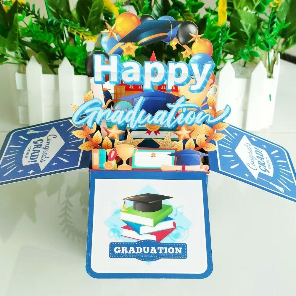 LEOTA 3D Graduation Gift Card, with Envelope Handmade Pop-Up Graduation ...