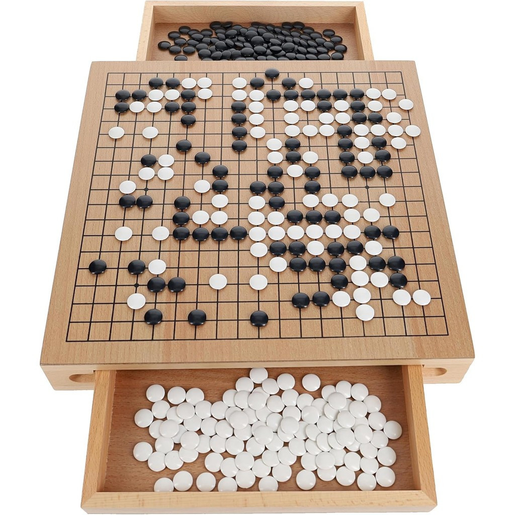 Go Game Set 12 Inch - Traditional Go Set with Pull-Out Storage Drawers ...
