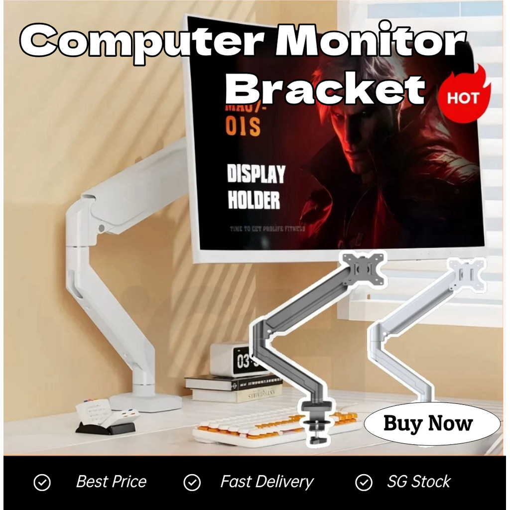 SG Stock Computer Monitor Bracket Adjustable Monitor Arm Computer Stand ...