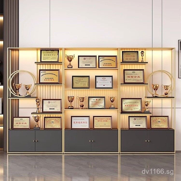 Office Bookshelf Display Rack Certificate Medal Trophy Display Cabinet ...