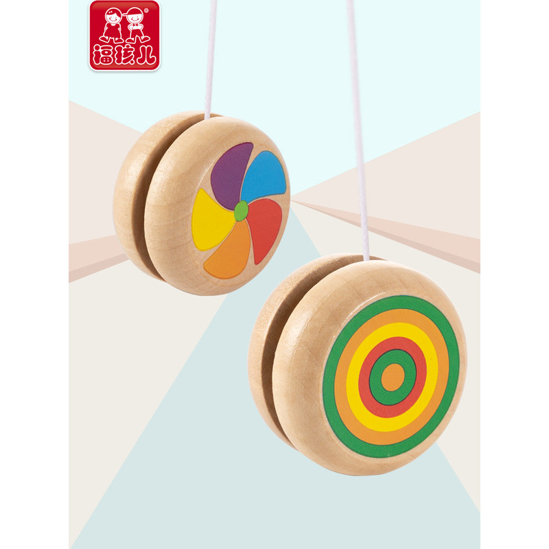 [Retro Solid Wood yoyo] Children's Traditional Wooden Yo-Yo Primary ...