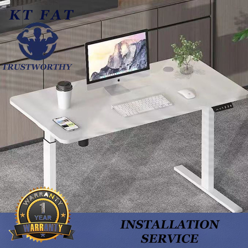 KT FAT Solid Wood Electric Elevating Desk Computer Desk Electronic ...