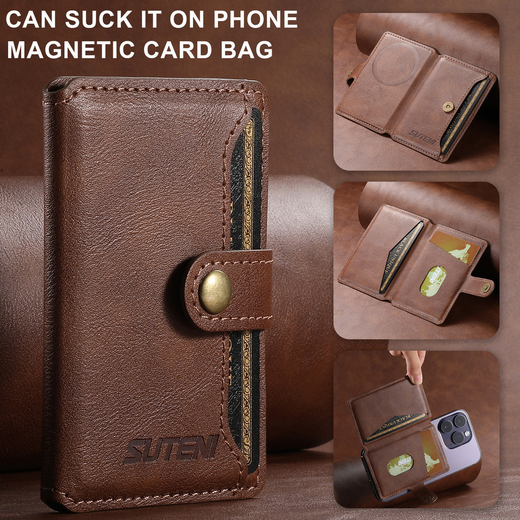 Strong Magnetic Card Slot Holder Leather Wallet For iPhone 15 Pro Max ...