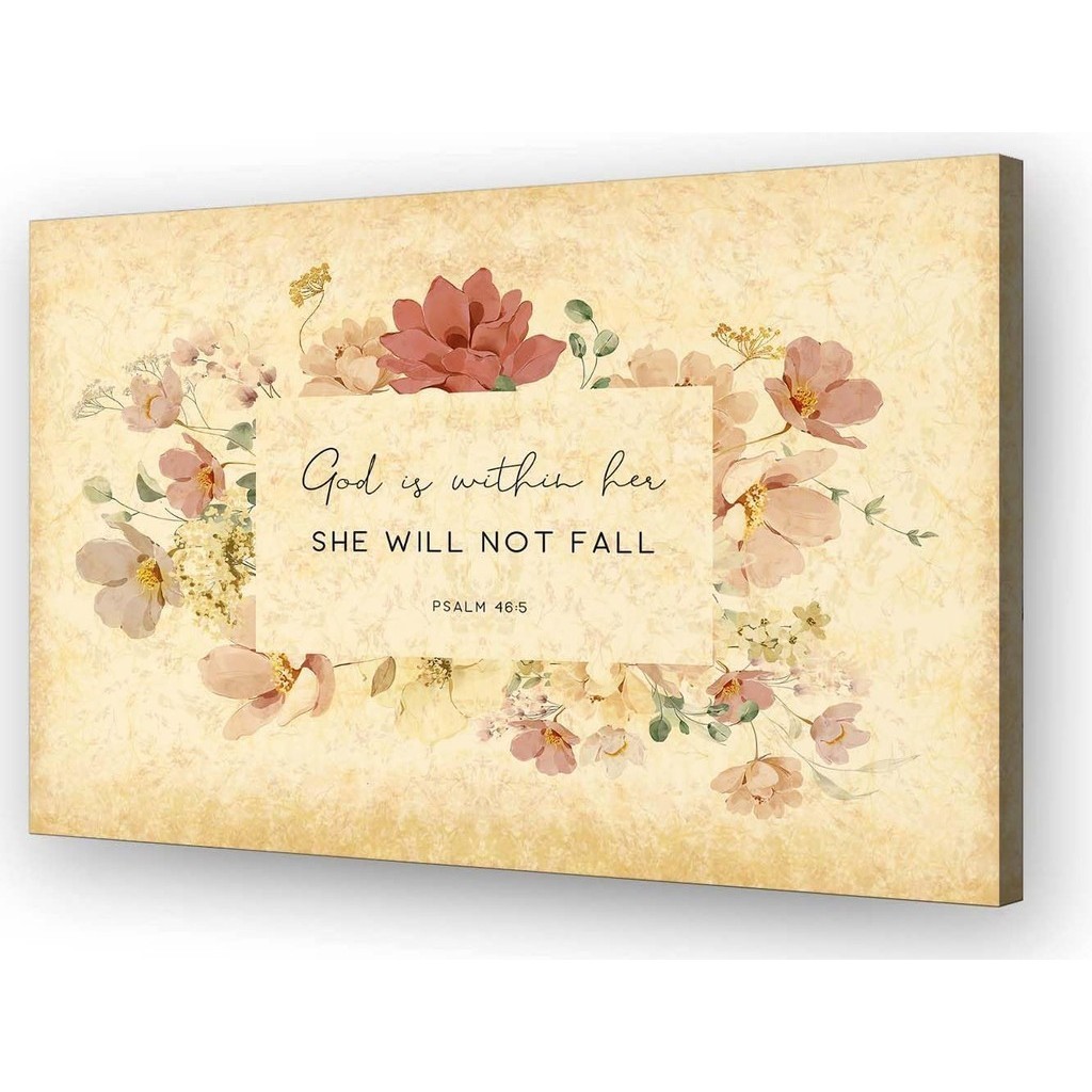 Psalm 46 5 Bible Verse Wall Art Floral Christian Wall Decor Kitchen ...