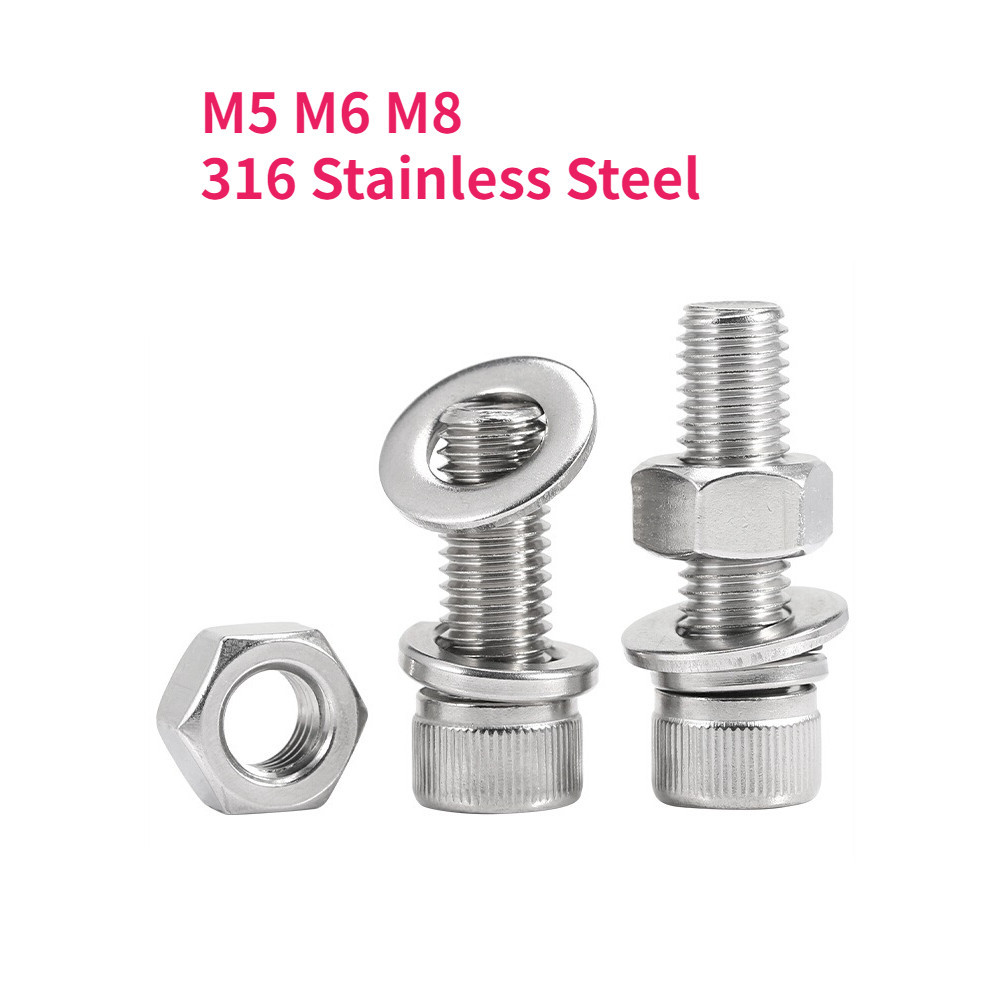 M5 M6 M8 316 Stainless Steel Hexagon Hex Socket Head Cap Allen Bolt ...