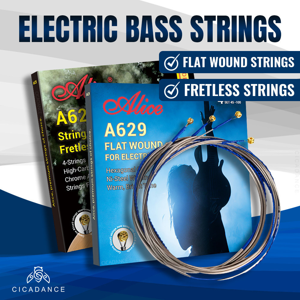 Alice Electric Bass Guitar Strings Set 4 Strings A628/A629 Fretless ...