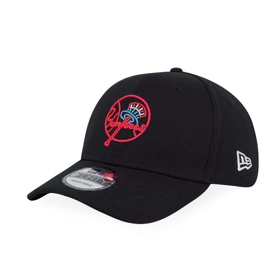 NEW ERA 940 PARTY VIBE SUMMER NEON Baseball Cap/Yankees/Black/OSFM ...