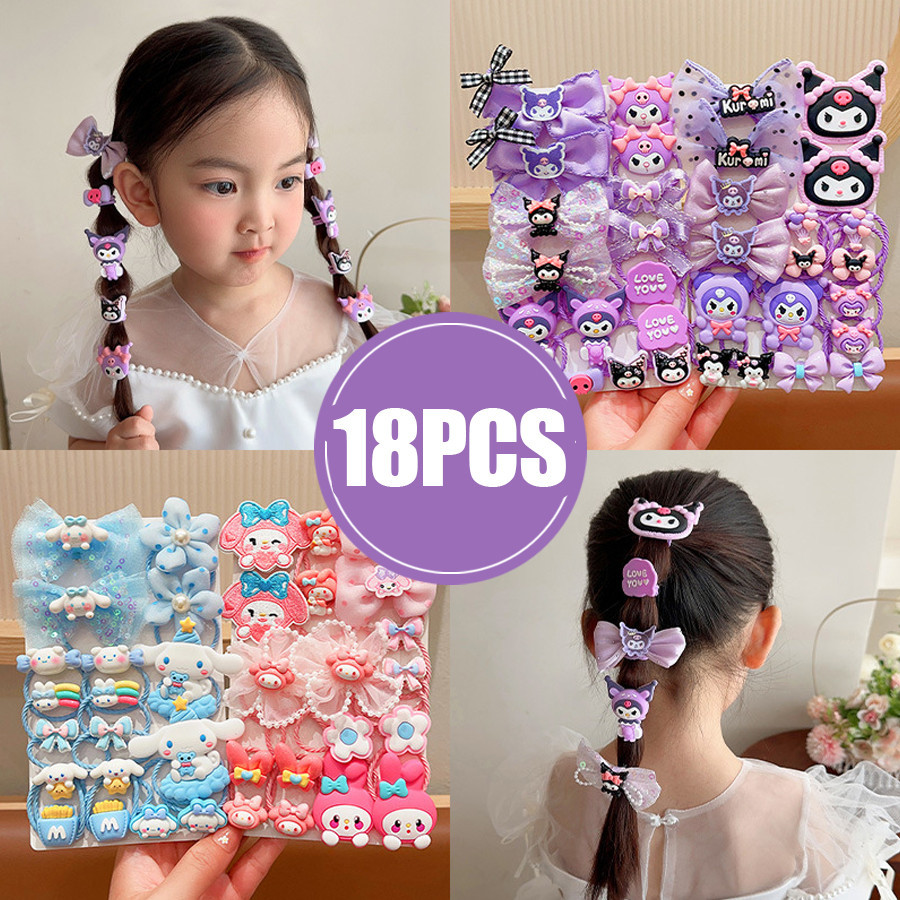 18pcs/Set Kawaii Hair Ties Anime Hair Ring Ornaments Cinnamoroll My ...