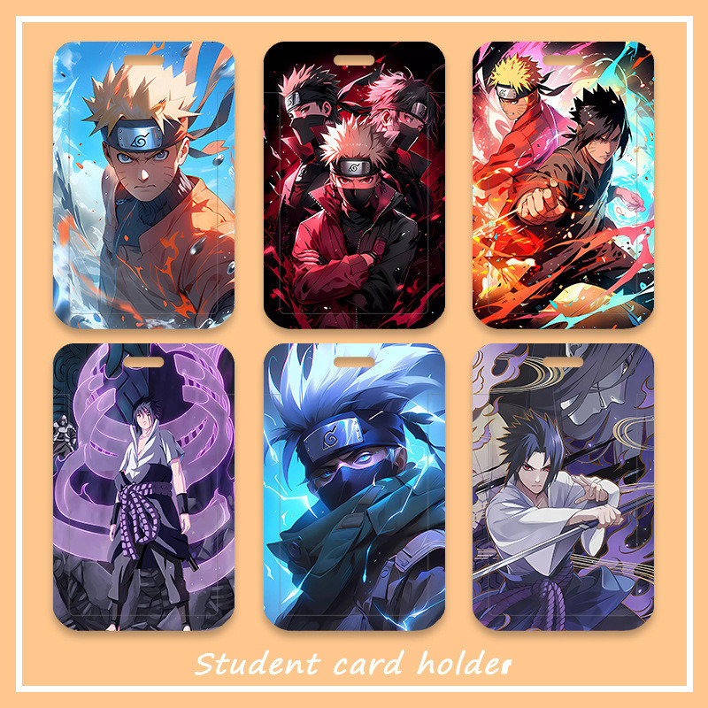 Trendy and cool Naruto card holder keychain Sasuke Kakashi campus ...